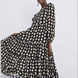 Zara | Dresses | Zara Floral Print Dress With Ruffle | Poshmark